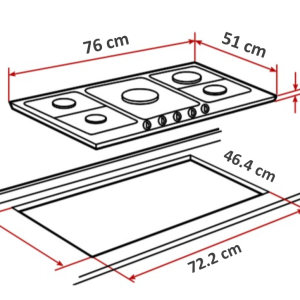 Capella ⋆ Parrilla de gas LP conevrtible a natural cristal negro 76 cm ...